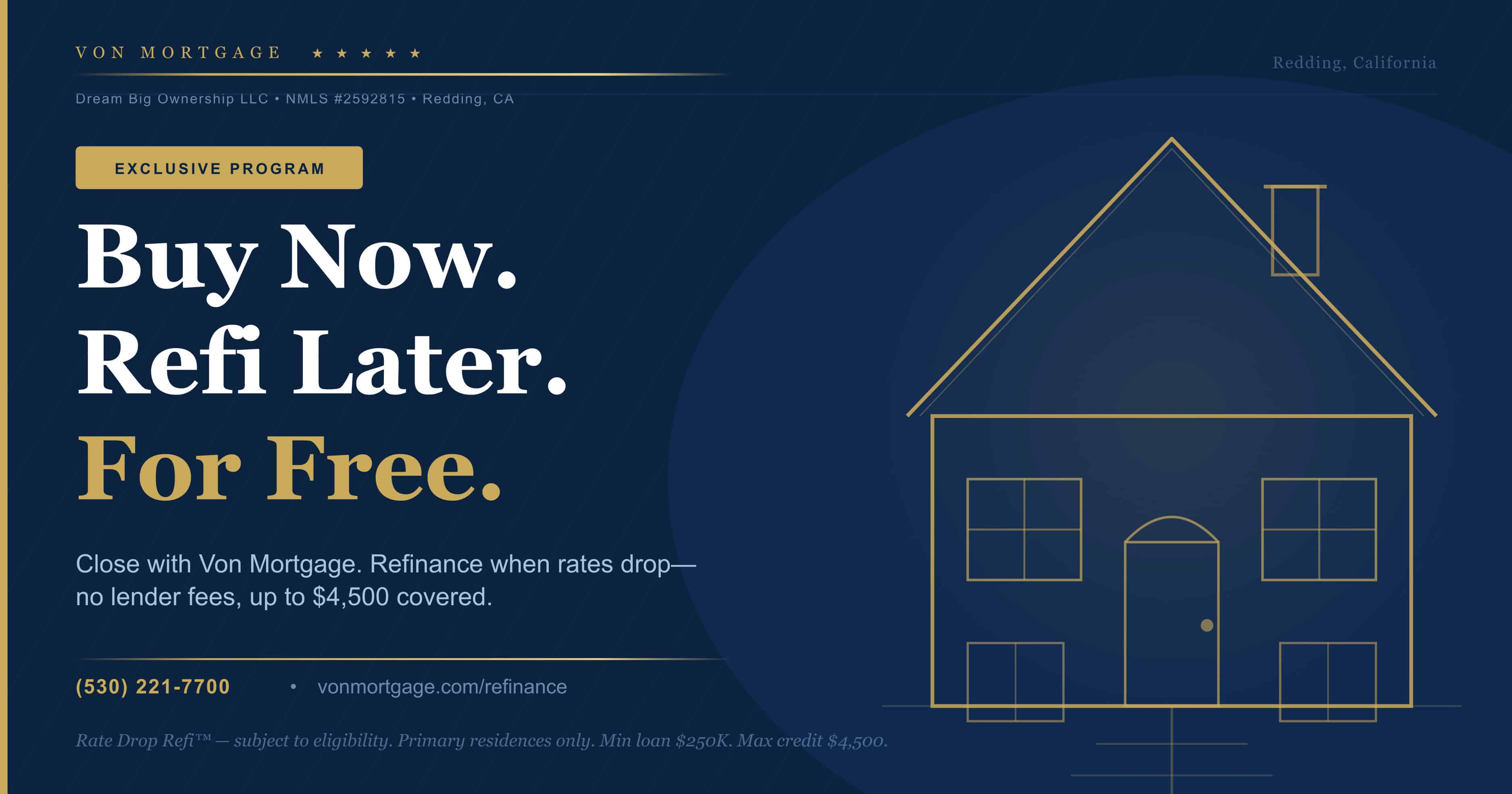 Free Refinance When Rates Drop | Von Mortgage